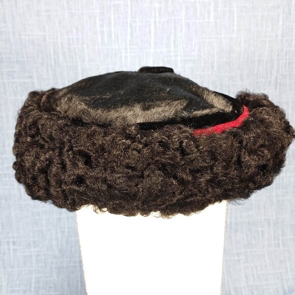 Accessories | 195s Burgundy Wool Sheared Beaver Fur And Persian Lamb ...